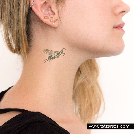 Hornet Temp Tattoo Bug Realistic Goth Neck Tat Wasp Insect | Etsy