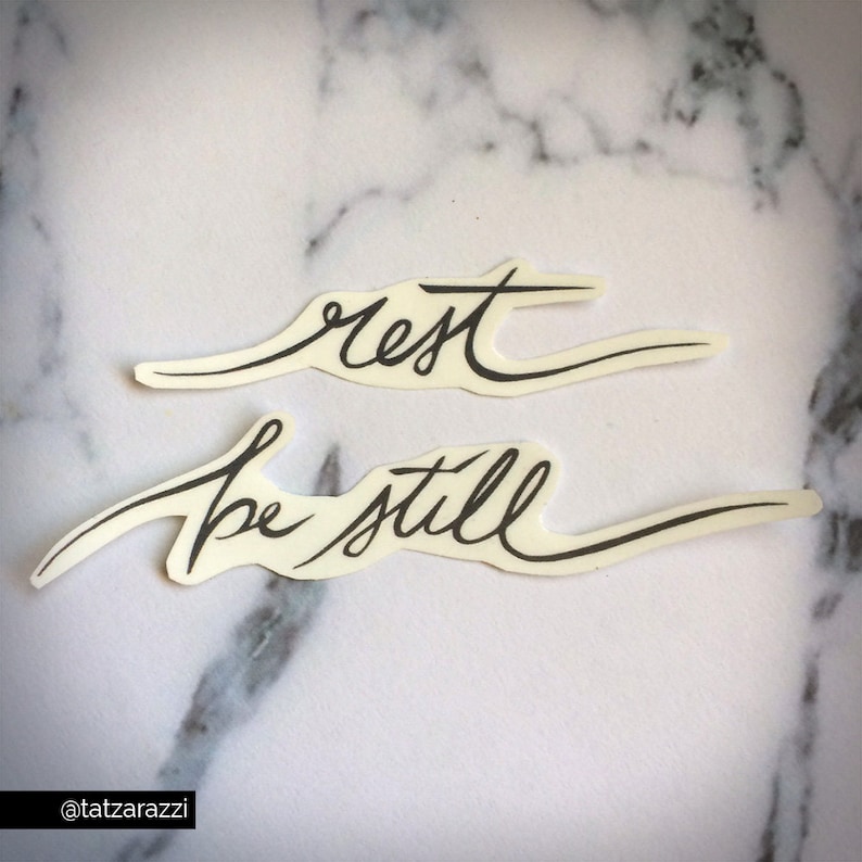 Rest Be Still Temporary Tattoo Script Calligraphy Cursive | Etsy