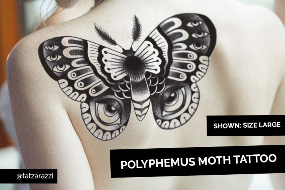 Moth Temporary Tattoos | Japanese Style Dotwork Butterfly Bug Insect ...