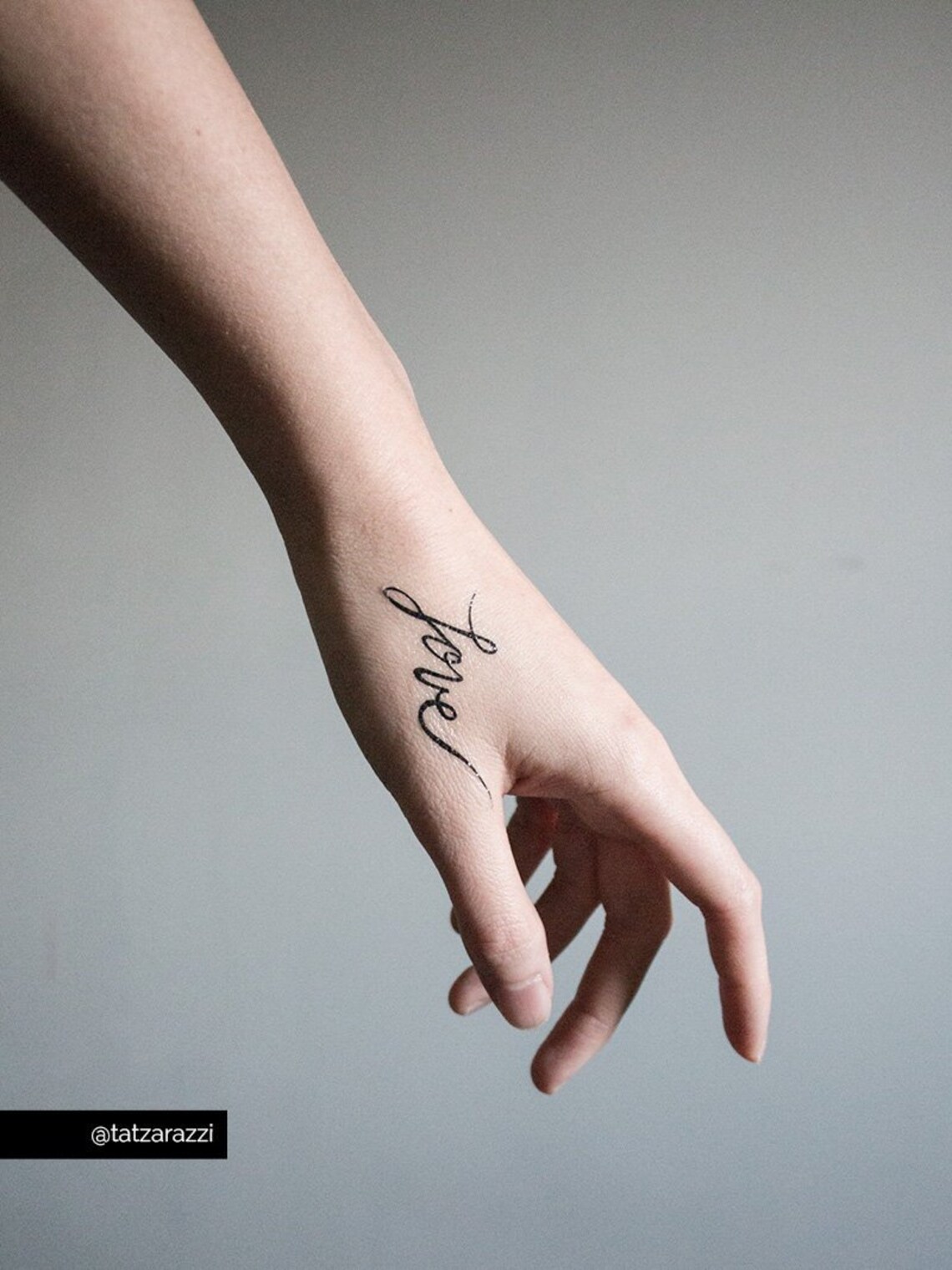 Love Small Calligraphy Cursive Handwriting Fake Temporary | Etsy