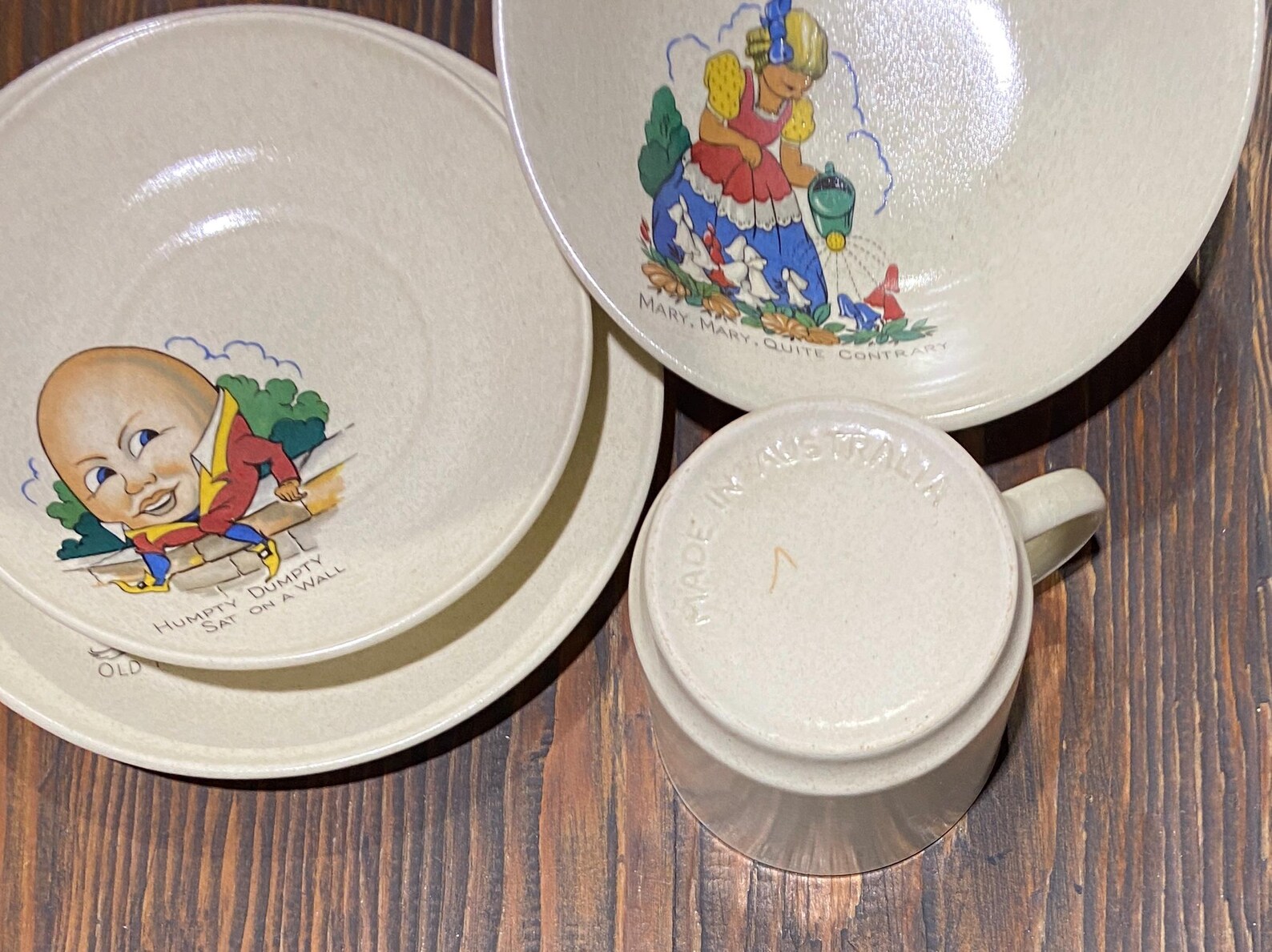 Vintage Nursery Rhyme Breakfast Crockery Set by Johnson of Australia - Etsy