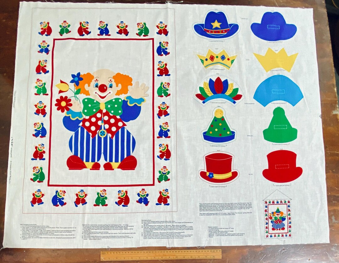 Clown Wall Hanging and Hat Patterns by VIP Screen Print & Cranston ...