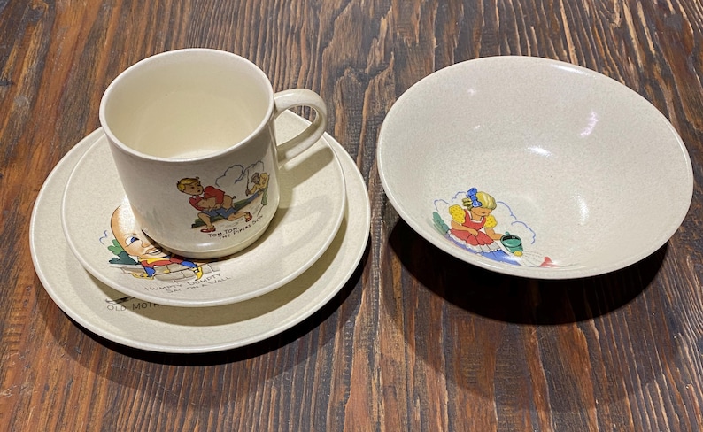 Vintage Nursery Rhyme Breakfast Crockery Set by Johnson of Australia - Etsy