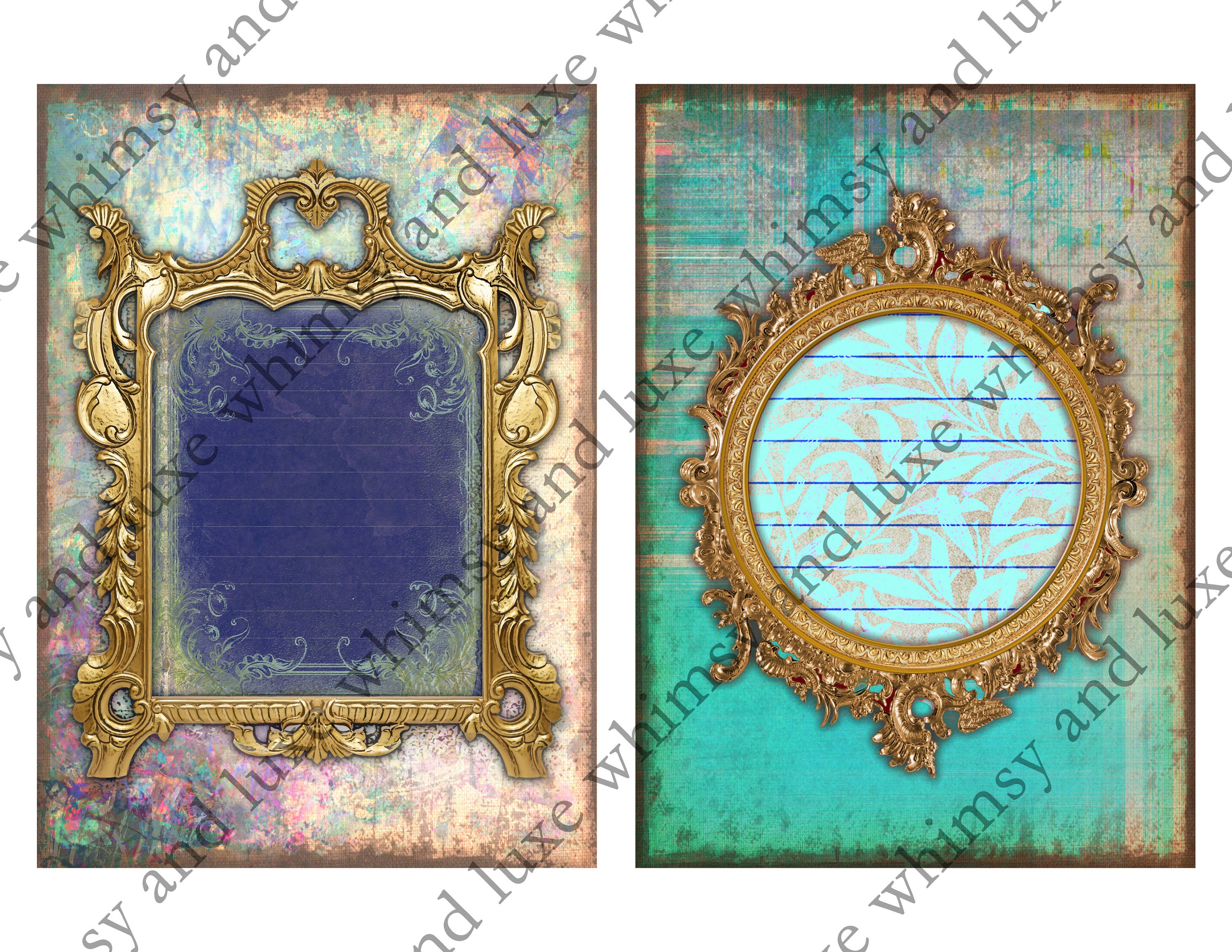 Instant Download Set of Ten Printable 5x7 Vintage Shabby Chic Frame ...