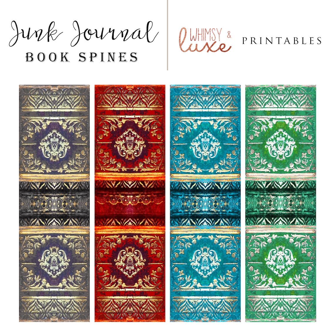 Instant Download Set of 20 Printable Antique Book Spines for - Etsy