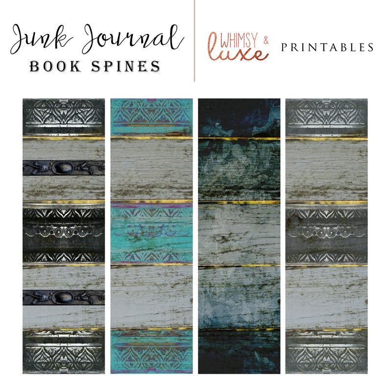 Instant Download Set of 20 Printable Antique Book Spines for Junk ...