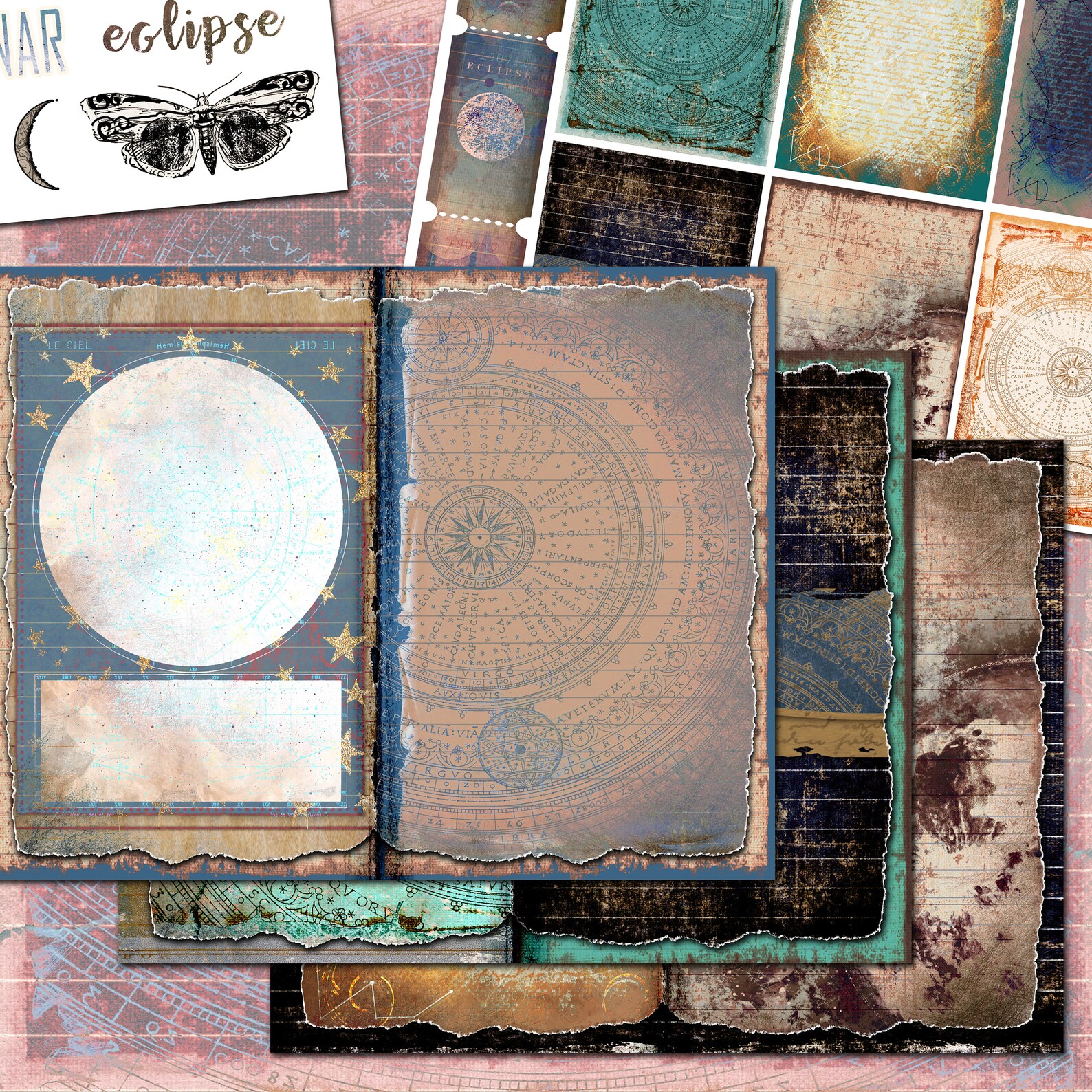 Instant Download Printable Celestial Vintage Junk Journal Kit - Etsy ...
