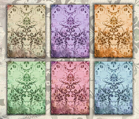 Pretty Floral Vintage Digital Printable Scrapbook Paper Card - Etsy