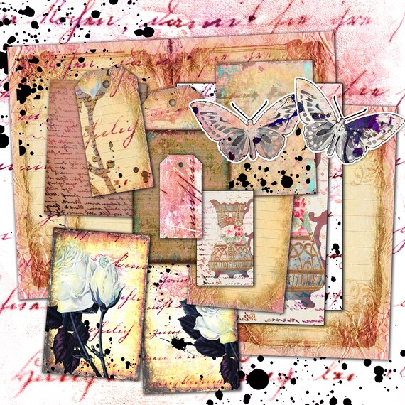 Instant Download Printable Victorian Ink Stains Junk Journal - Etsy