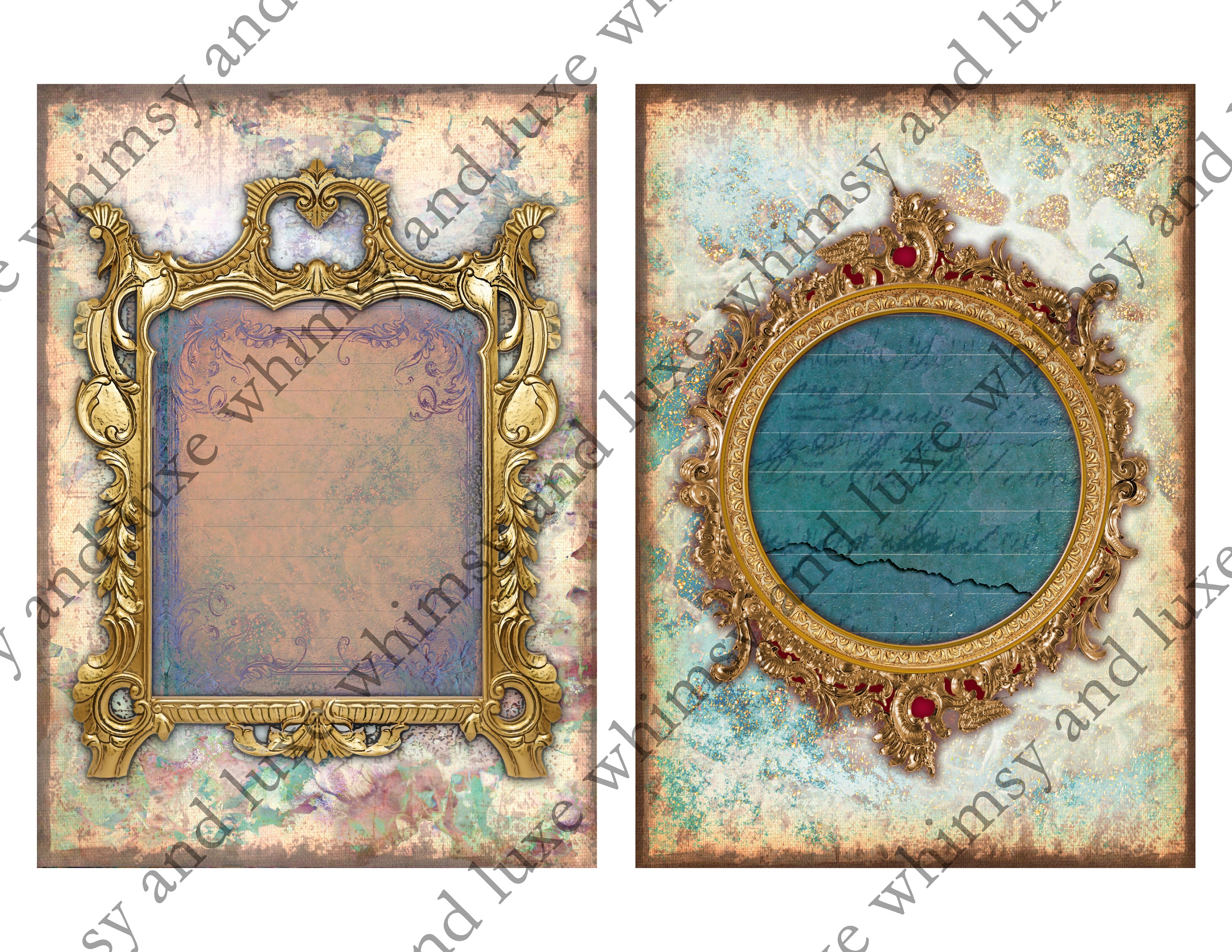Instant Download Set of Ten Printable 5x7 Vintage Shabby Chic Frame ...