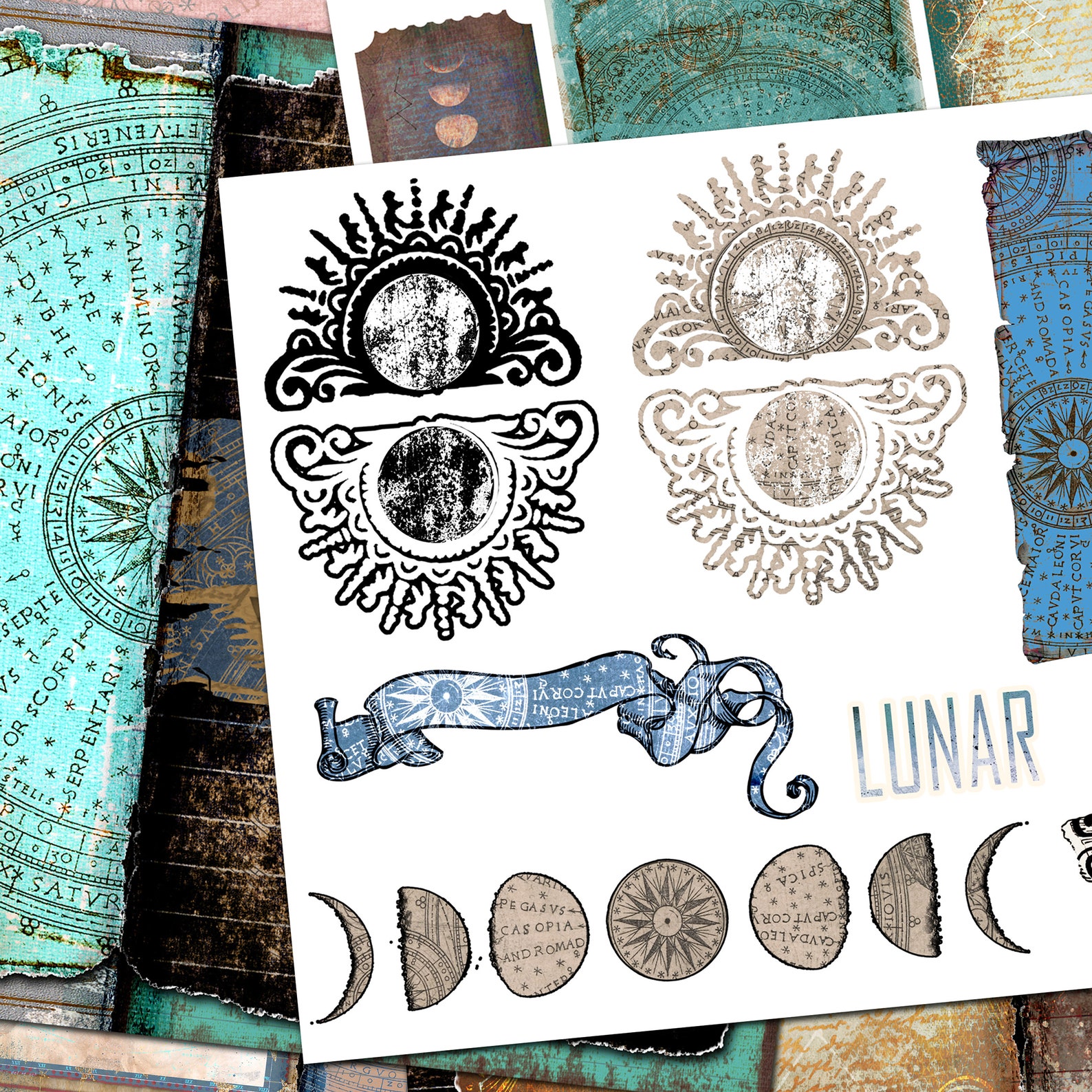 Instant Download Printable Celestial Vintage Junk Journal Kit - Etsy ...