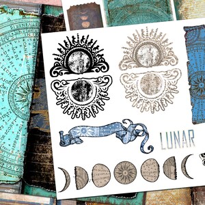 Instant Download Printable Celestial Vintage Junk Journal Kit | Art ...