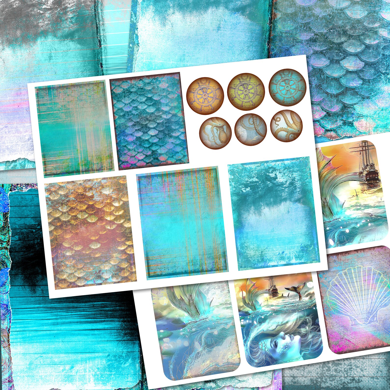 Instant Download Printable Mermaids Among Us Junk Journal Kit Art ...