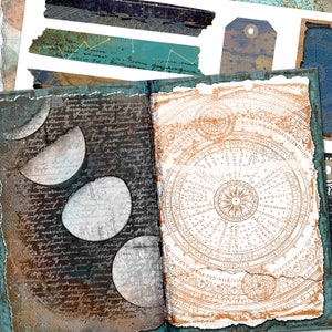 Instant Download Printable Celestial Retro Junk Journal Kit Art Journal ...