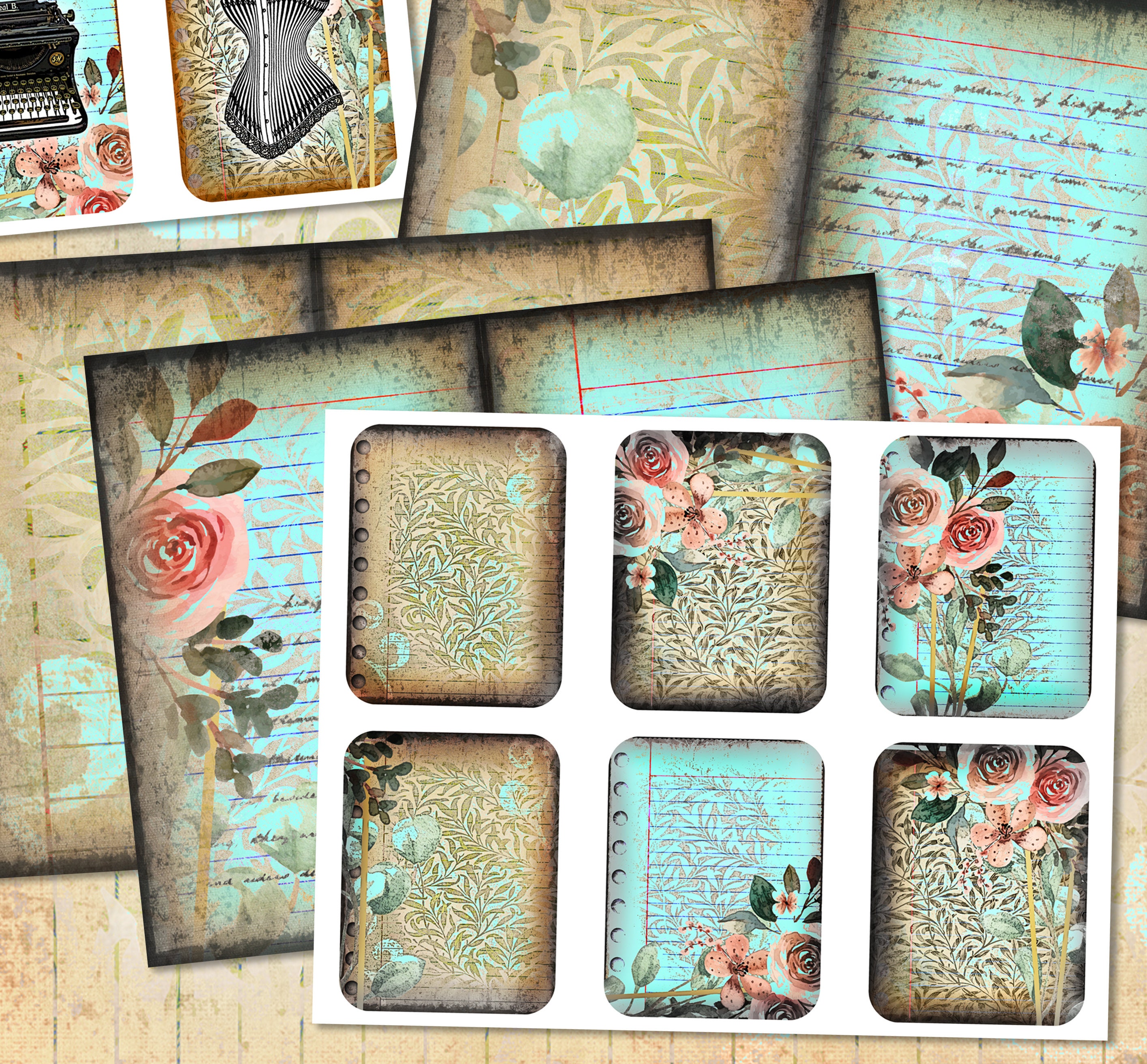Instant Download Printable Vintage Gothic Victorian Turquoise - Etsy