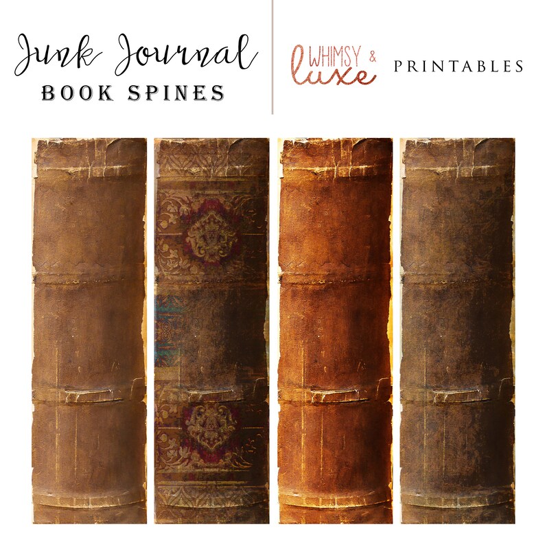 Instant Download Set of 20 Printable Antique Book Spines for Junk ...