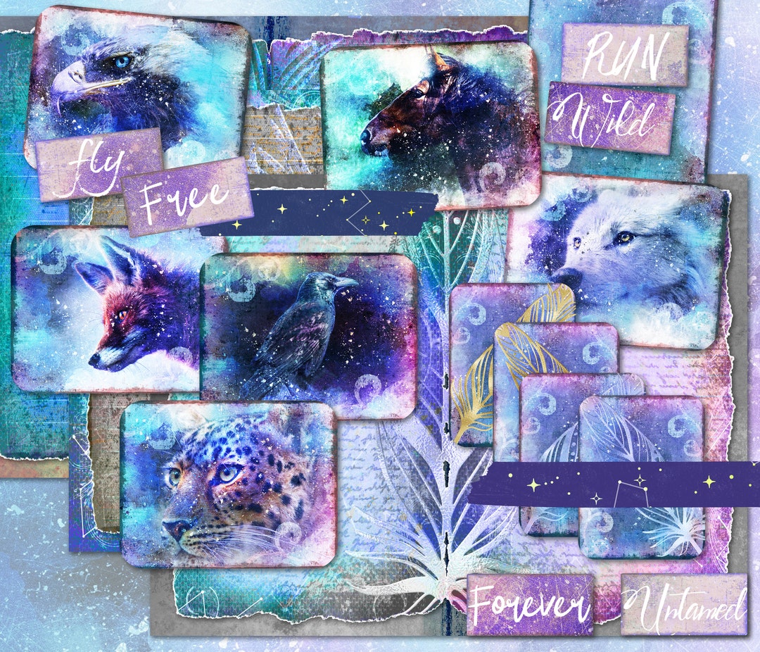 Instant Download Printable Spirit Animal Junk Journal Kit | Mystical ...