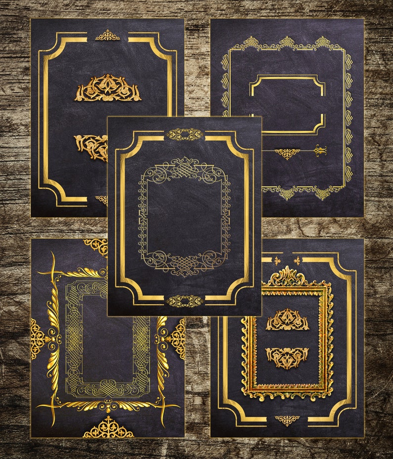 Set of 5 Instant Download PRINTABLE Gilded Ancient Tome Book Cover ...