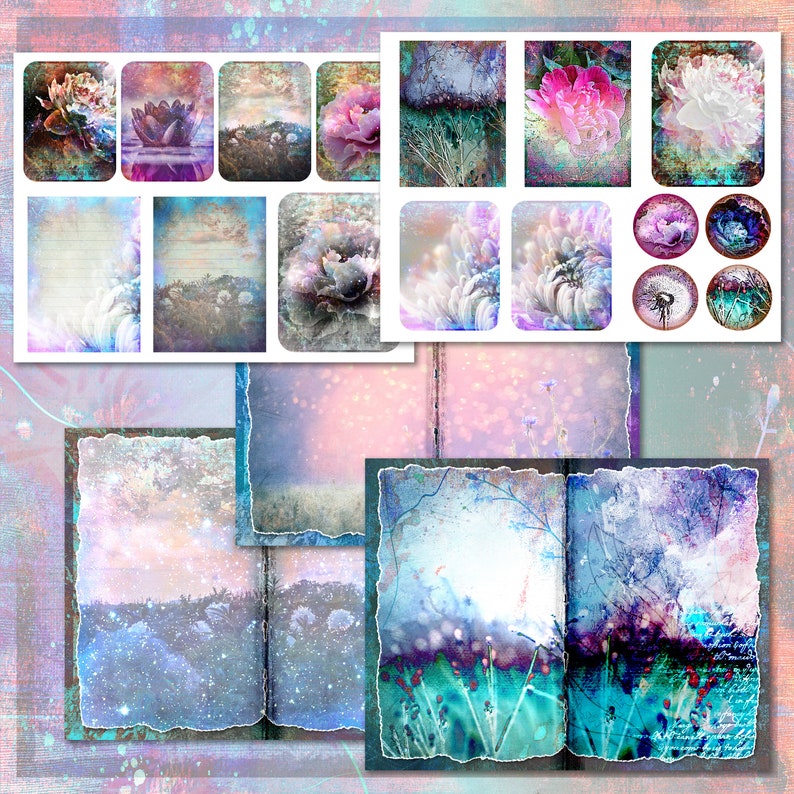 Instant Download Printable Celestial Garden Junk Journal Kit - Etsy