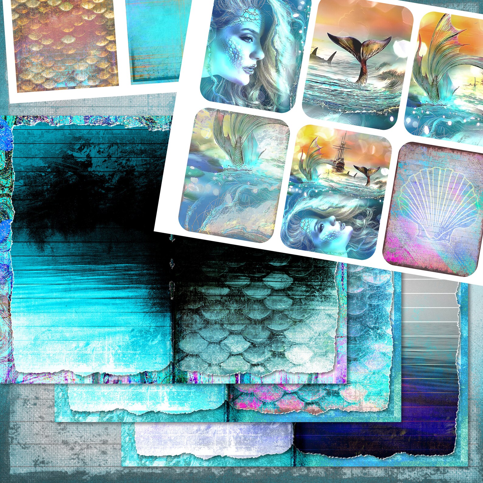 Instant Download Printable Mermaids Among Us Junk Journal Kit Art ...