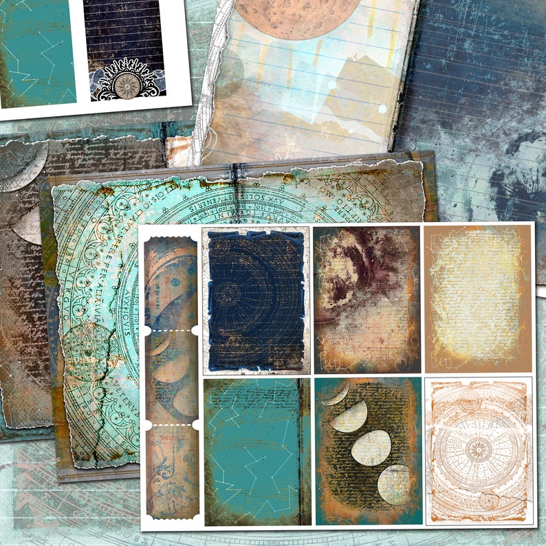 Instant Download Printable Celestial Retro Junk Journal Kit | Art ...