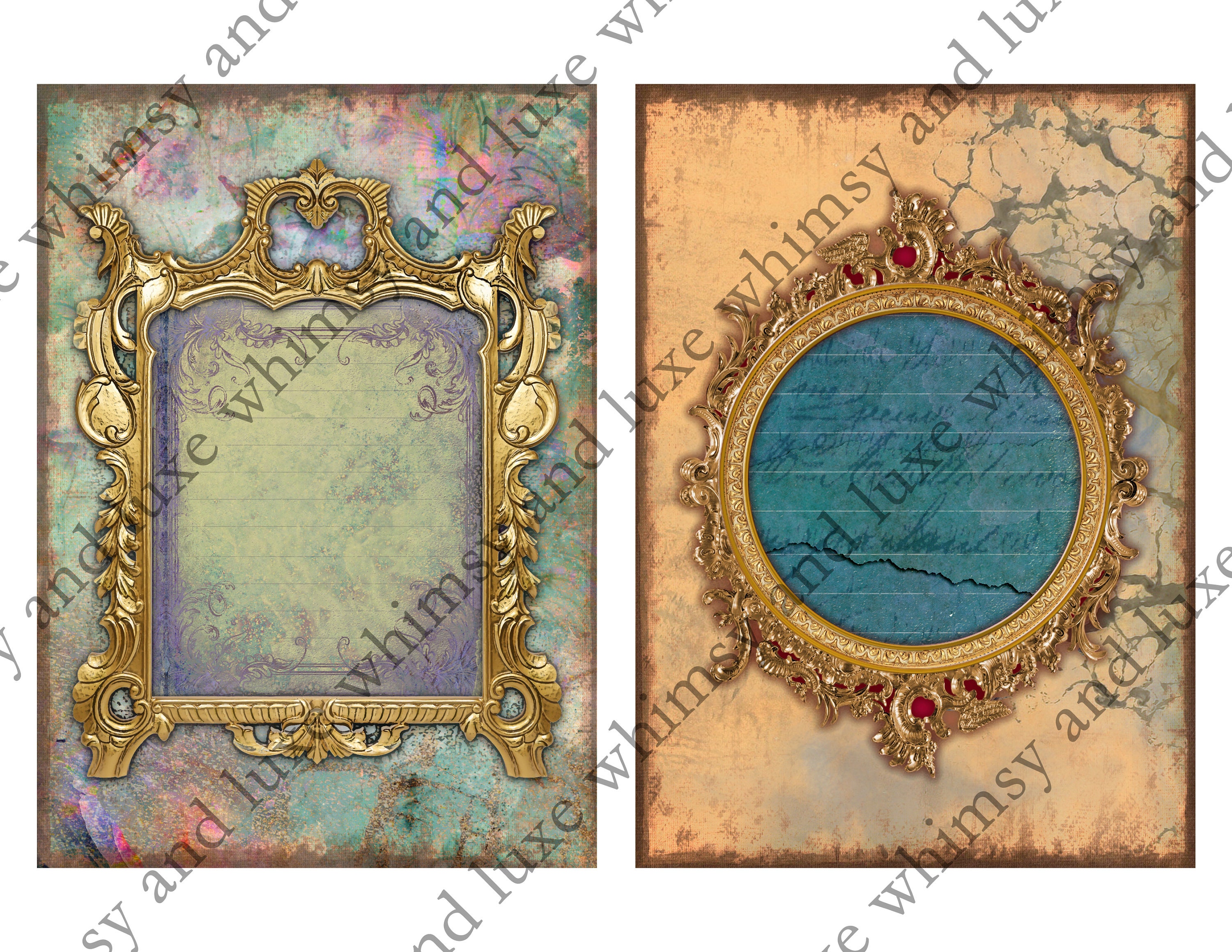 Instant Download Set of Ten Printable 5x7 Vintage Shabby Chic Frame ...