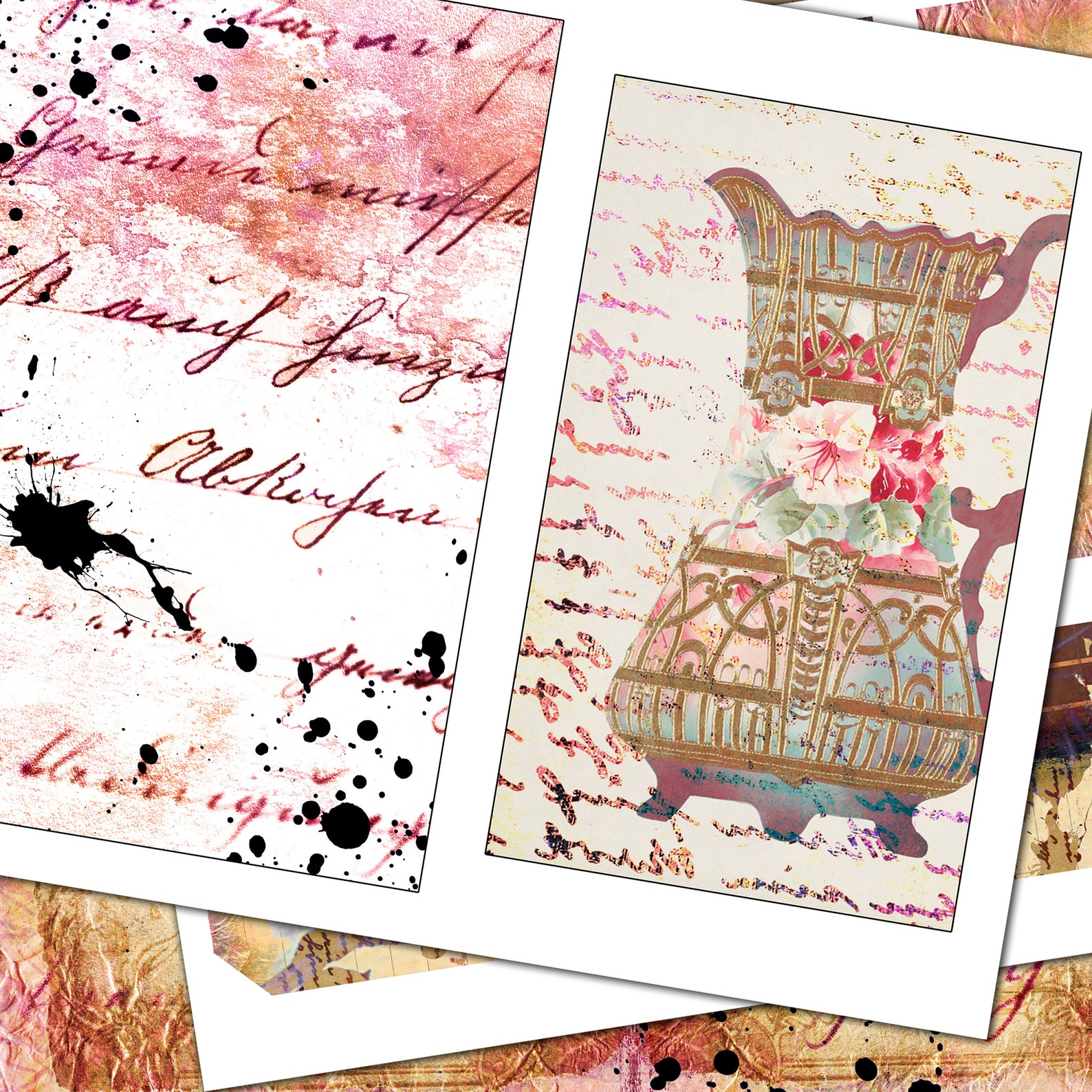 Instant Download Printable Victorian Ink Stains Junk Journal - Etsy