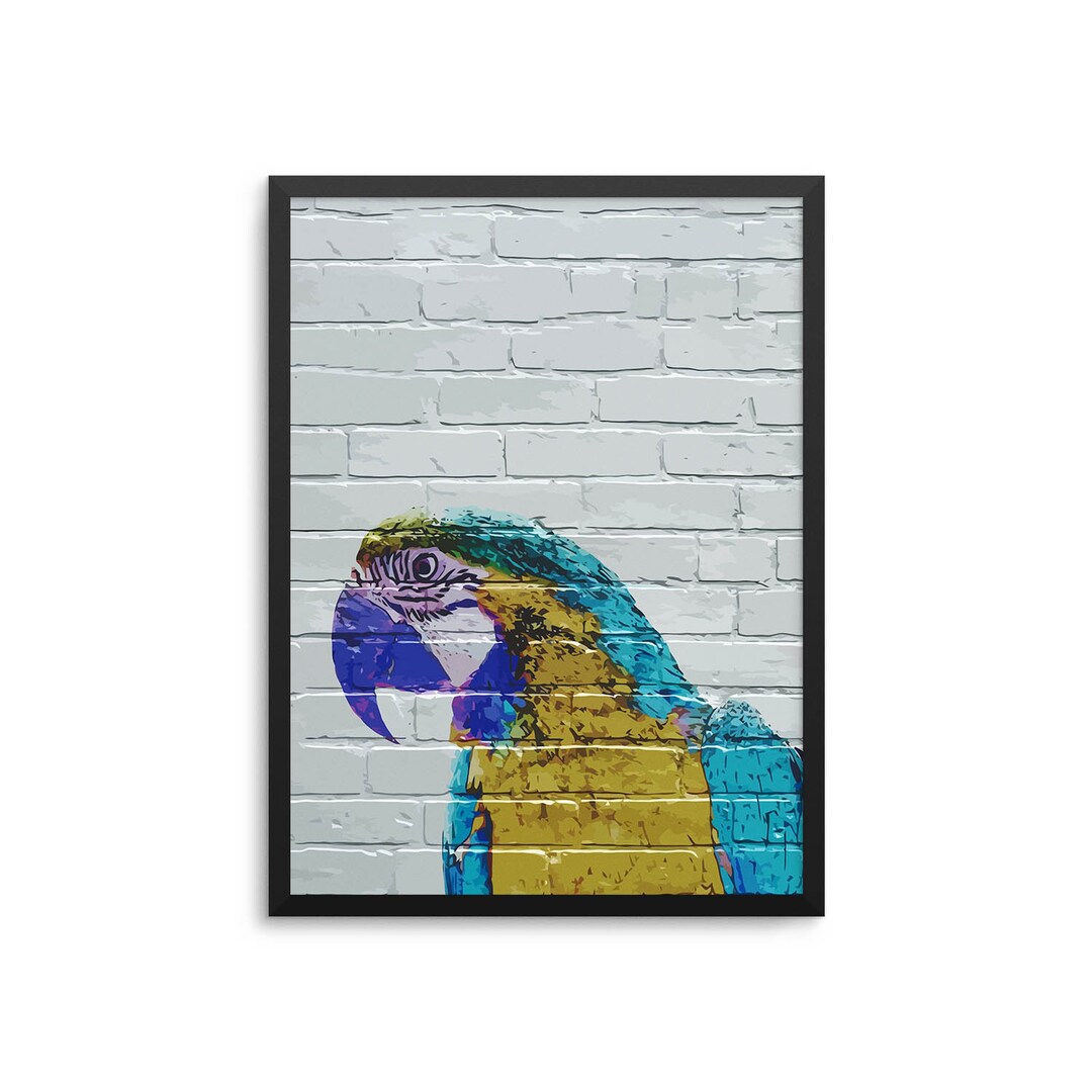 Parrot Street Art Colorful Bird Graffiti Poster - Etsy
