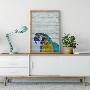 Parrot Street Art Colorful Bird Graffiti Poster - Etsy