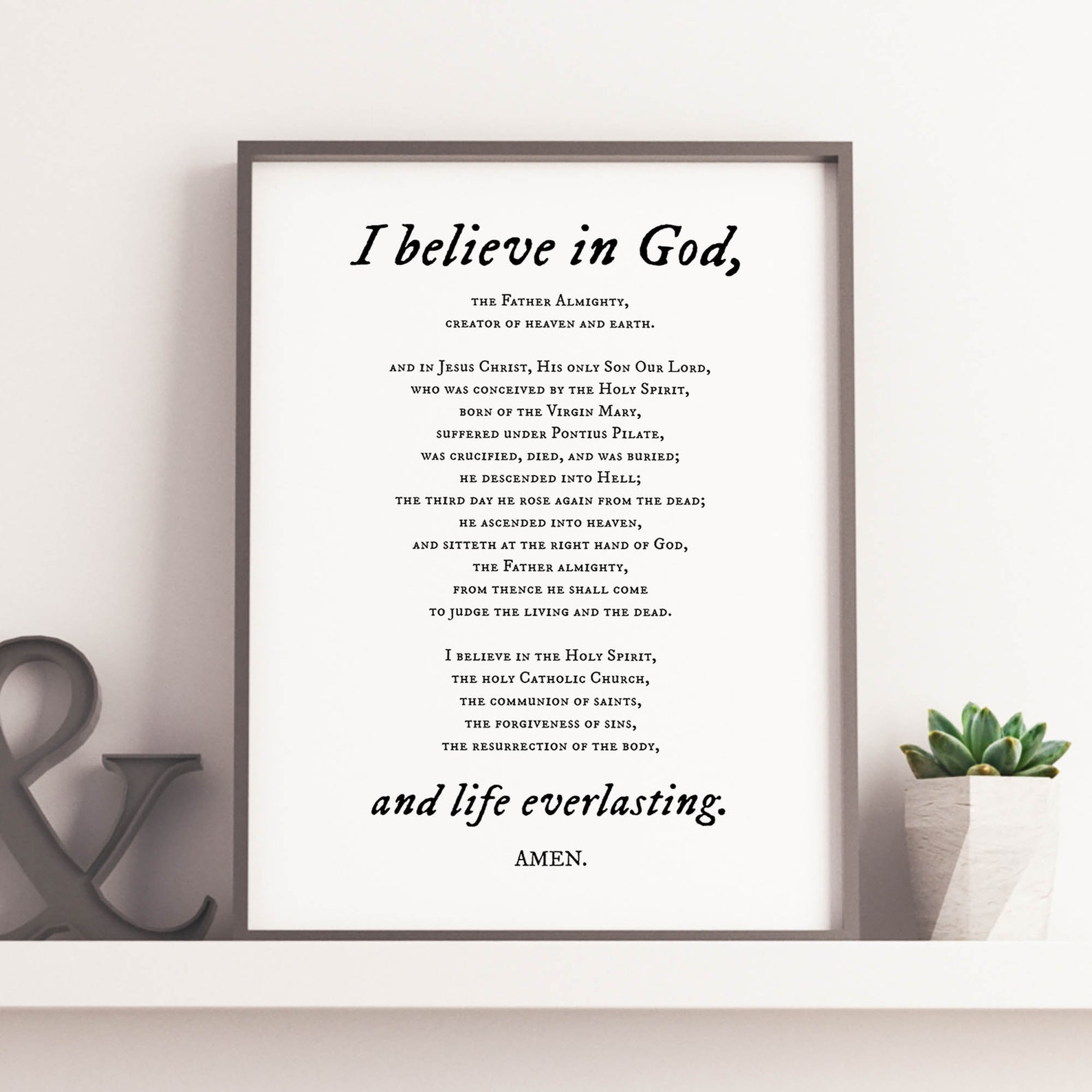 Apostles Creed Prayer Poster Christian Prayer Art - Etsy Canada