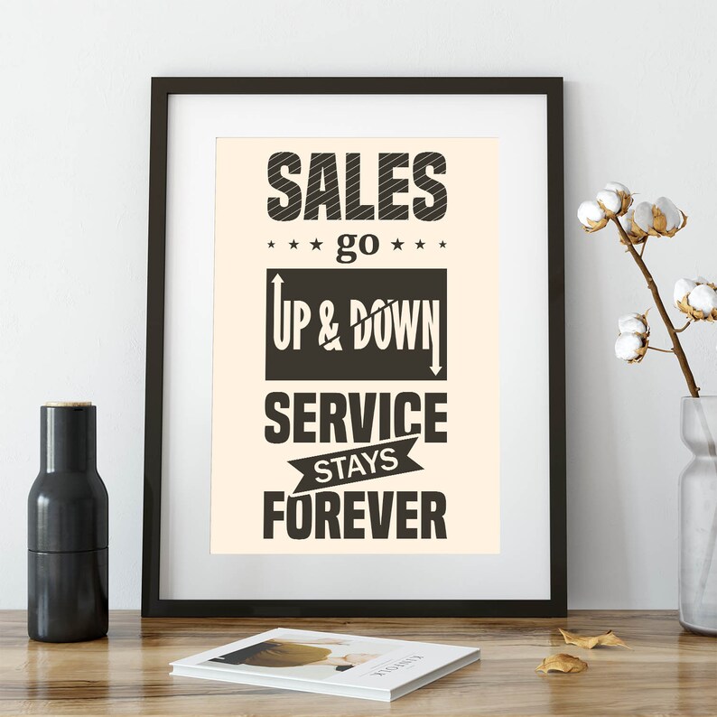 Inspirational Business Quote Poster Sales Go up and Down - Etsy