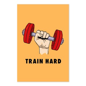 Train Hard Weightlifting Gym Poster - Etsy
