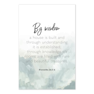 By Wisdom A House is Built Poster Proverbs 24:3 Scripture - Etsy