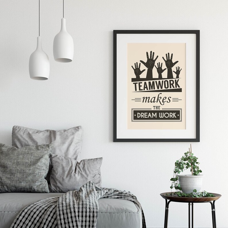 Teamwork Makes The Dream Work Inspirational Team Quote | Etsy