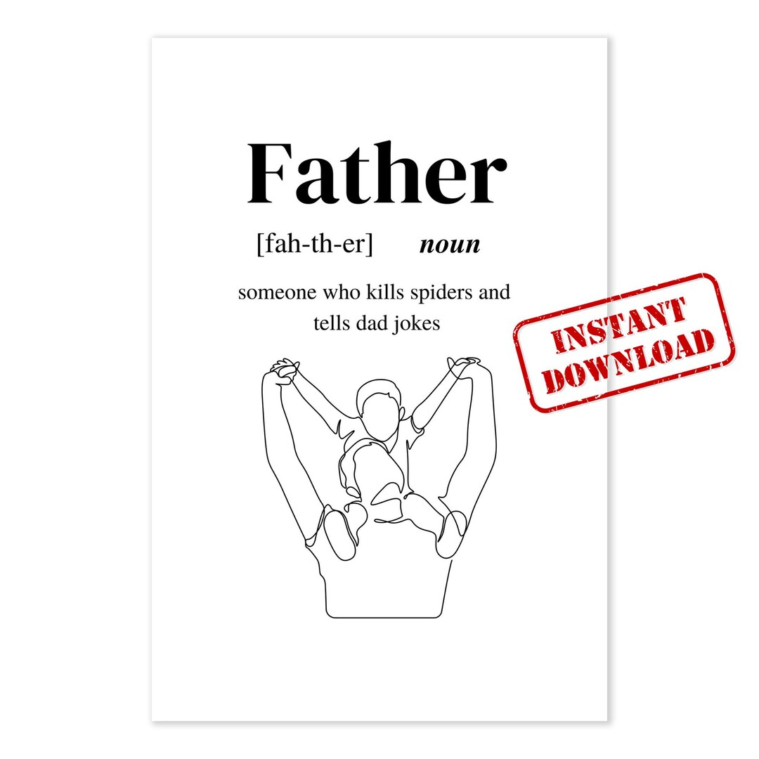 Digital Download Father Dictionary Definition Funny Poster - Etsy