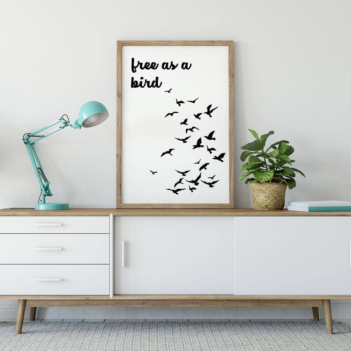 Free as A Bird Poster Inspirational Positive Quote Wall Art - Etsy