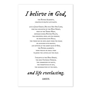 Apostles Creed Prayer Poster Christian Prayer Art - Etsy Canada