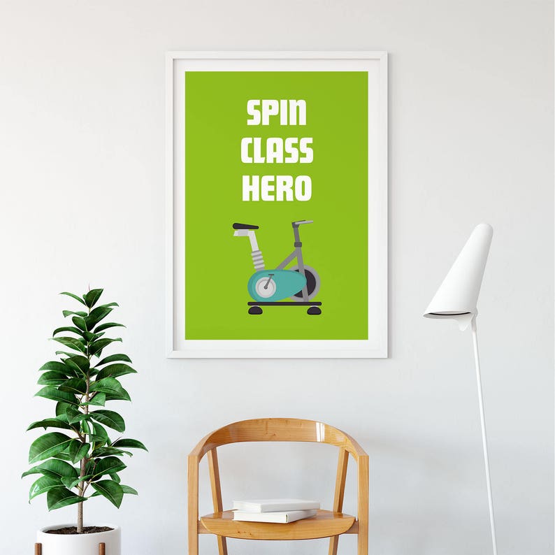 Spin Class Hero Poster Funny Spinning Class Wall Art | Etsy