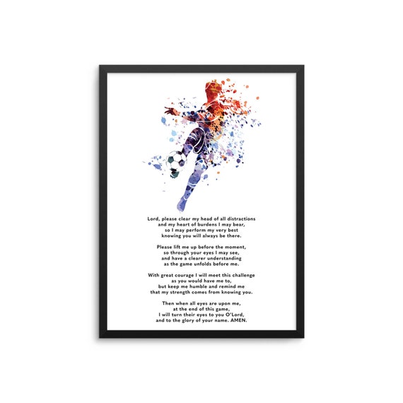 Christian Athlete Soccer Prayer Poster | Etsy