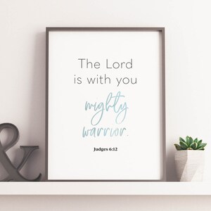 The Lord is With You Mighty Warrior Poster Judges 6:12 Bible Verse ...
