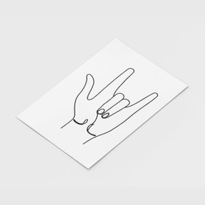 I Love You Sign Language Line Art Poster by Printmeme - Etsy