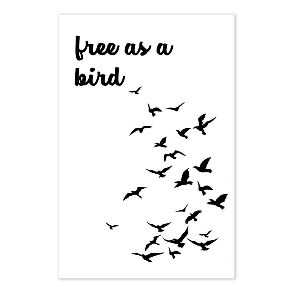 Free as A Bird Poster Inspirational Positive Quote Wall Art - Etsy