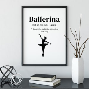 Digital Download Ballerina Dictionary Definition Funny Ballet Poster DIY Printable Art - Etsy