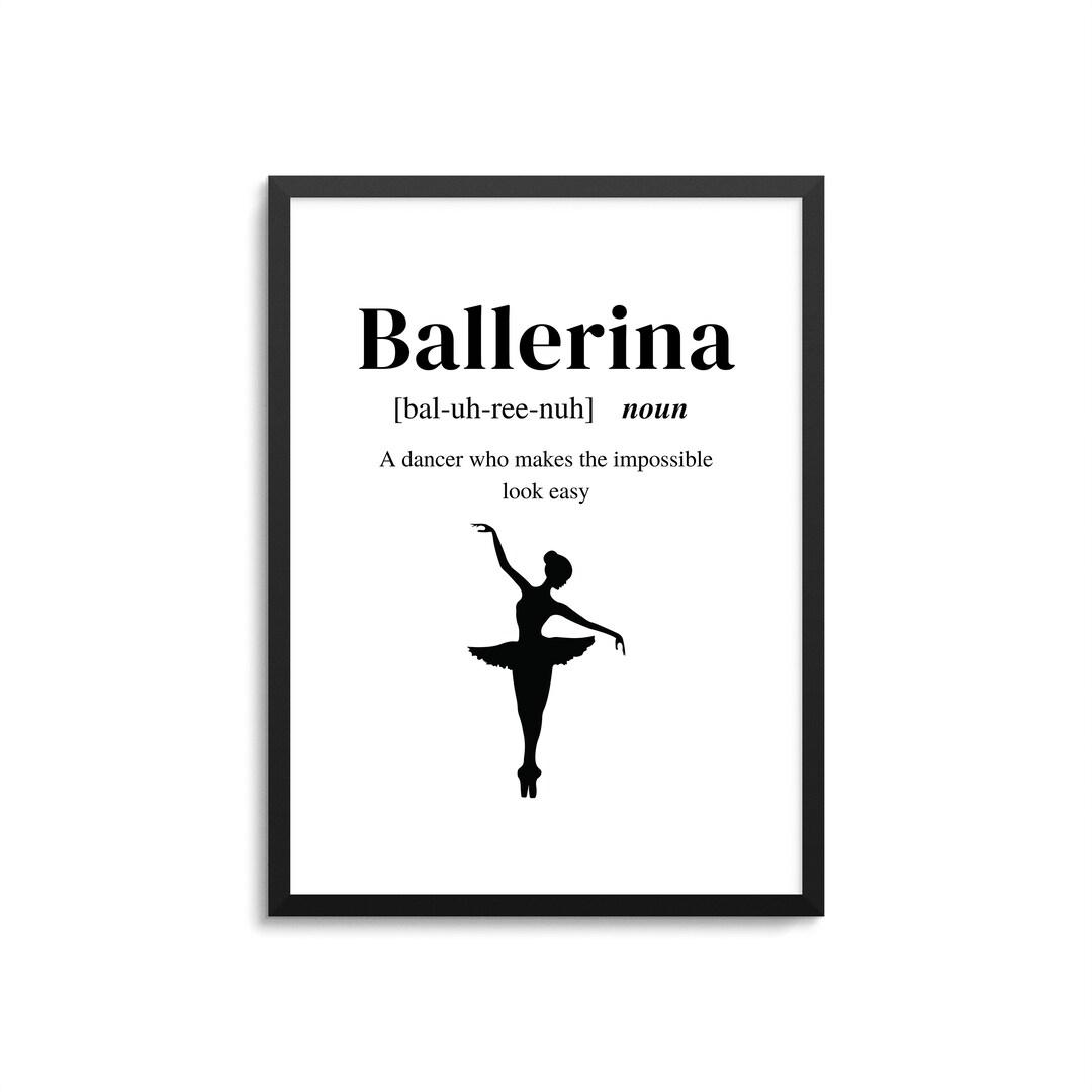 Ballerina Dictionary Definition Funny Ballet Poster - Etsy