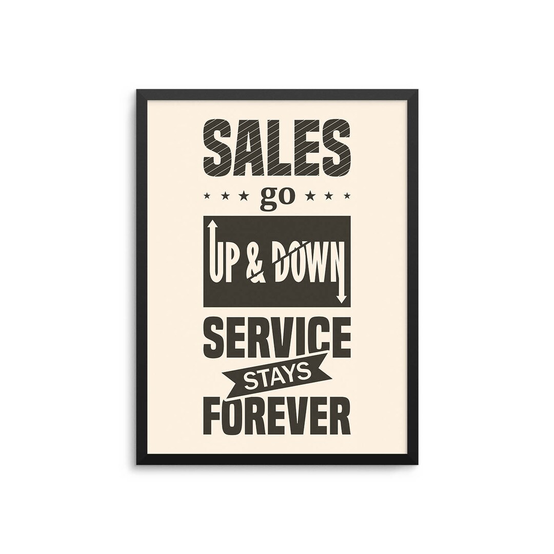 Inspirational Business Quote Poster Sales Go up and Down - Etsy
