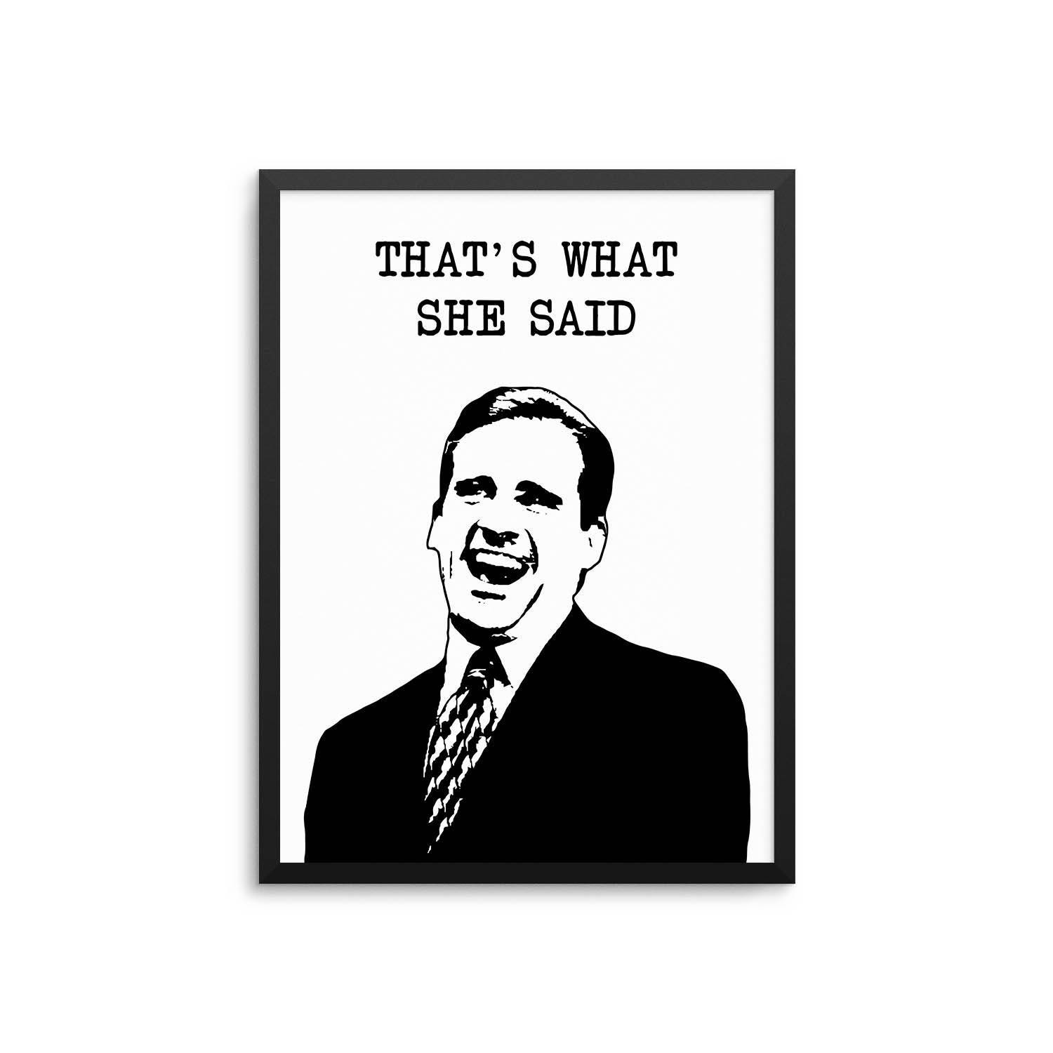 That's What She Said Poster the Office TV Show Quote Art - Etsy UK That's What She Said Poster the Office TV Show Quote Art - Etsy UK