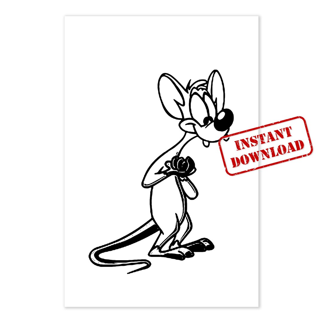 Digital Download Pinky Mouse Pinky and the Brain Cartoon Poster 90s TV ...