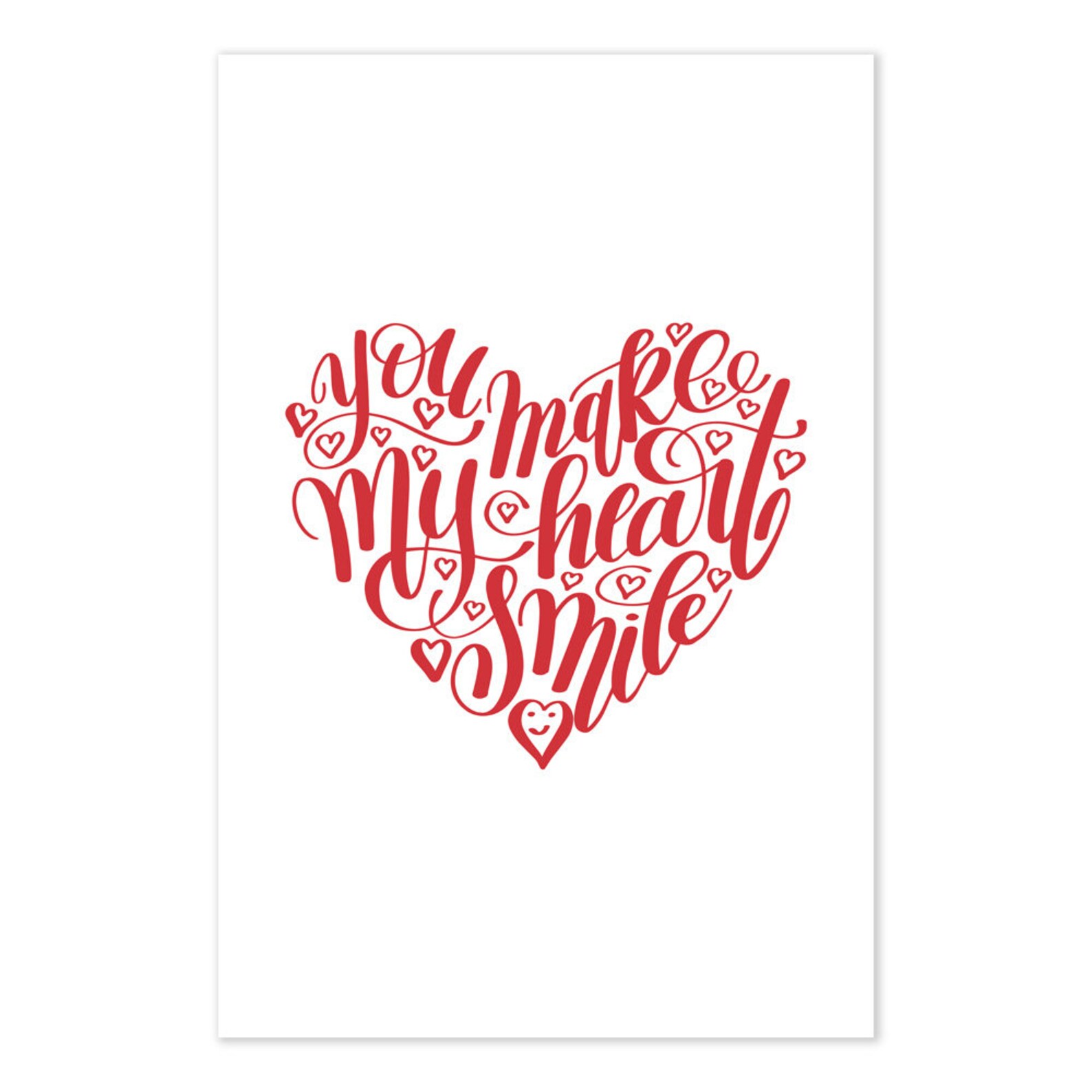 You Make My Heart Smile Love Quote Poster | Etsy