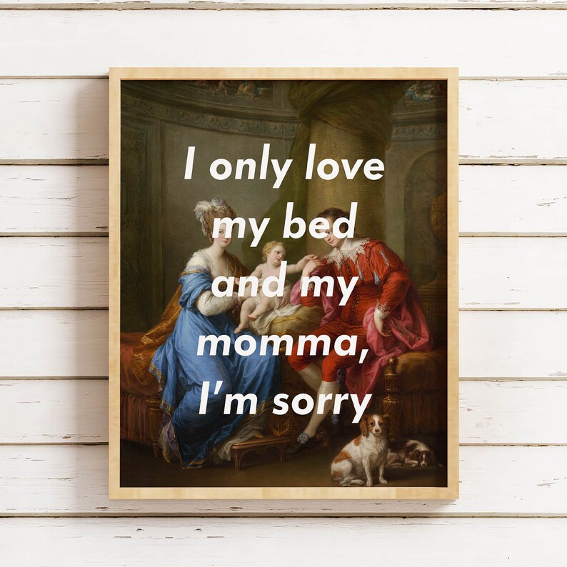 Drake Song Lyric Art Poster I Only Love My Bed and My Momma - Etsy