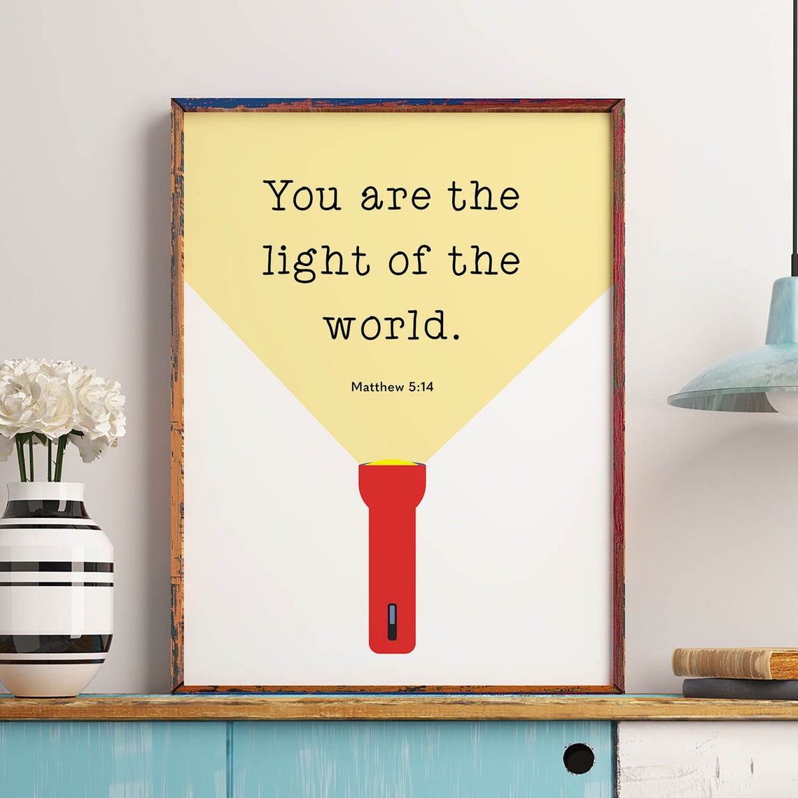 Kids Scripture Art You Are The Light Of The World Poster | Etsy